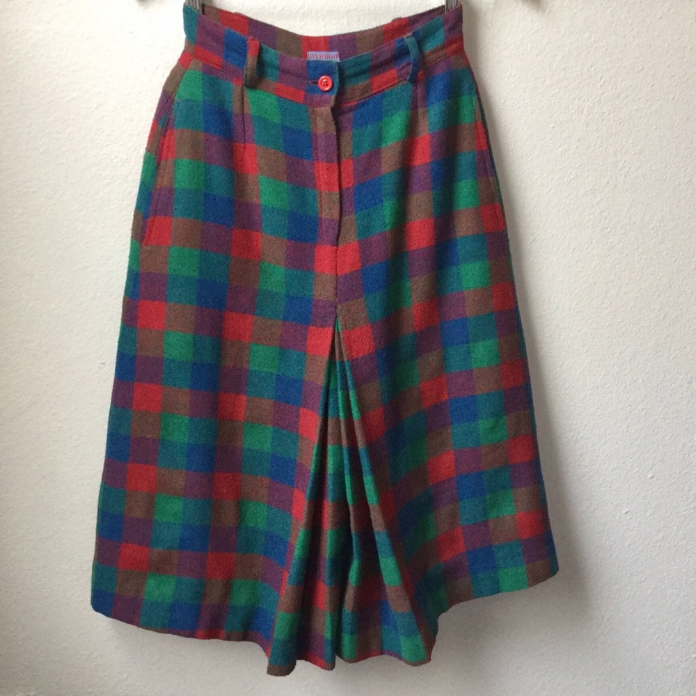 Wool Plaid Culottes - Gem